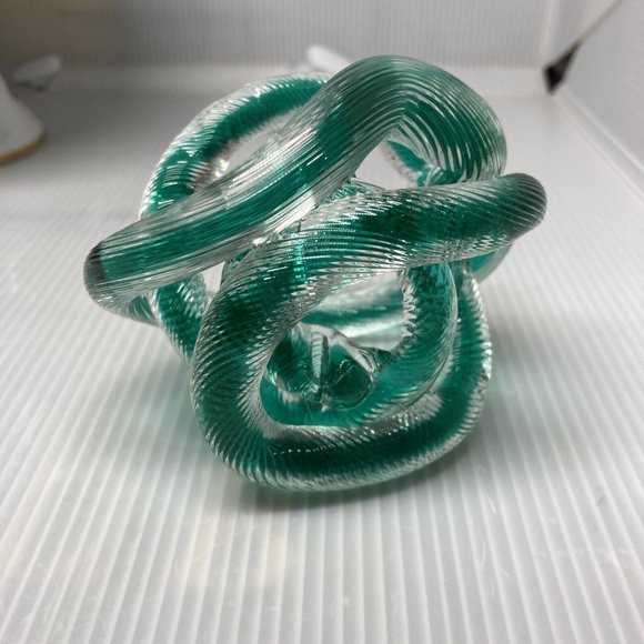 ? Murano | Accents | Vintage Emerald Green Ribbed Art Glass Infinity ...